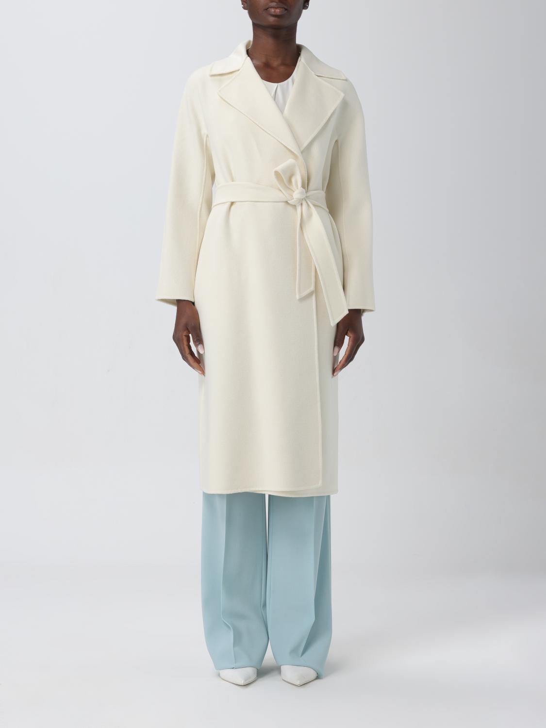 MAX MARA STUDIO: Cappotto in misto lana - Bianco | Cappotto Max Mara ...
