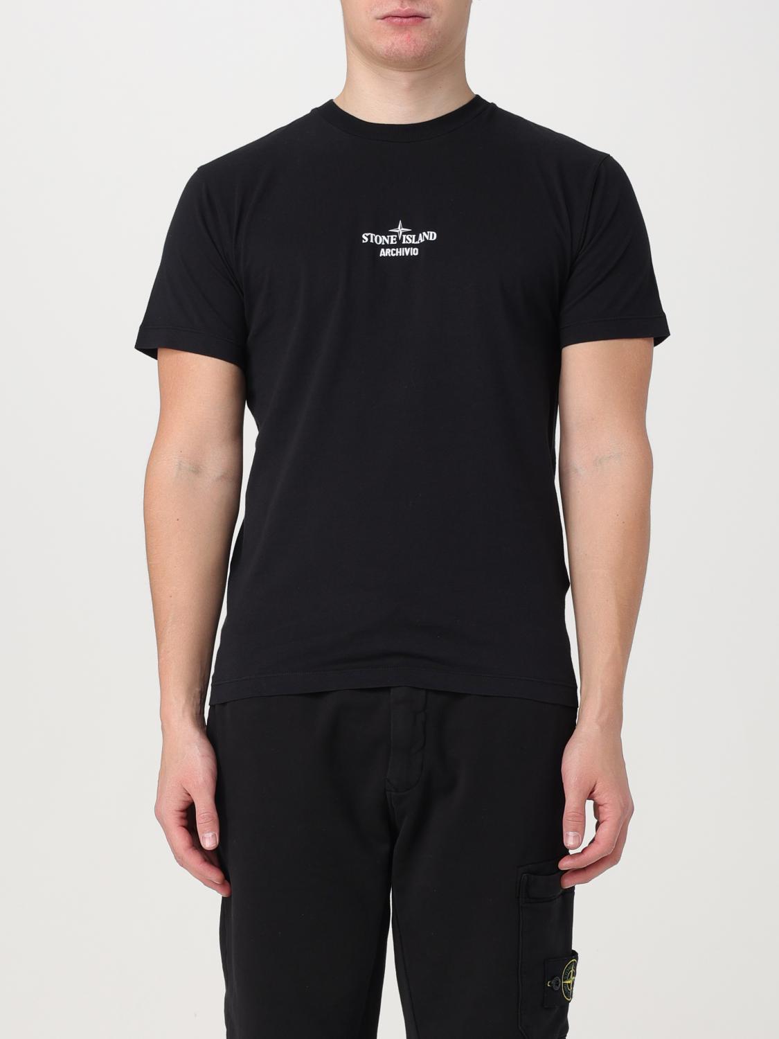 STONE ISLAND: T-shirt men - Black | Stone Island t-shirt 2NS91 online ...