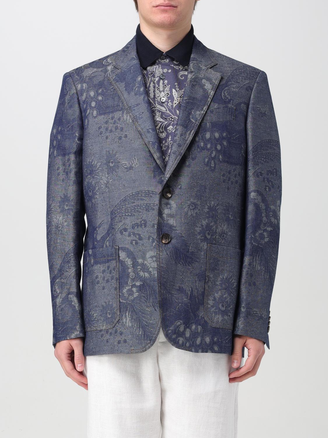 ETRO: Jacket men - Blue | Etro jacket MRNA000299TTE14 online at GIGLIO.COM