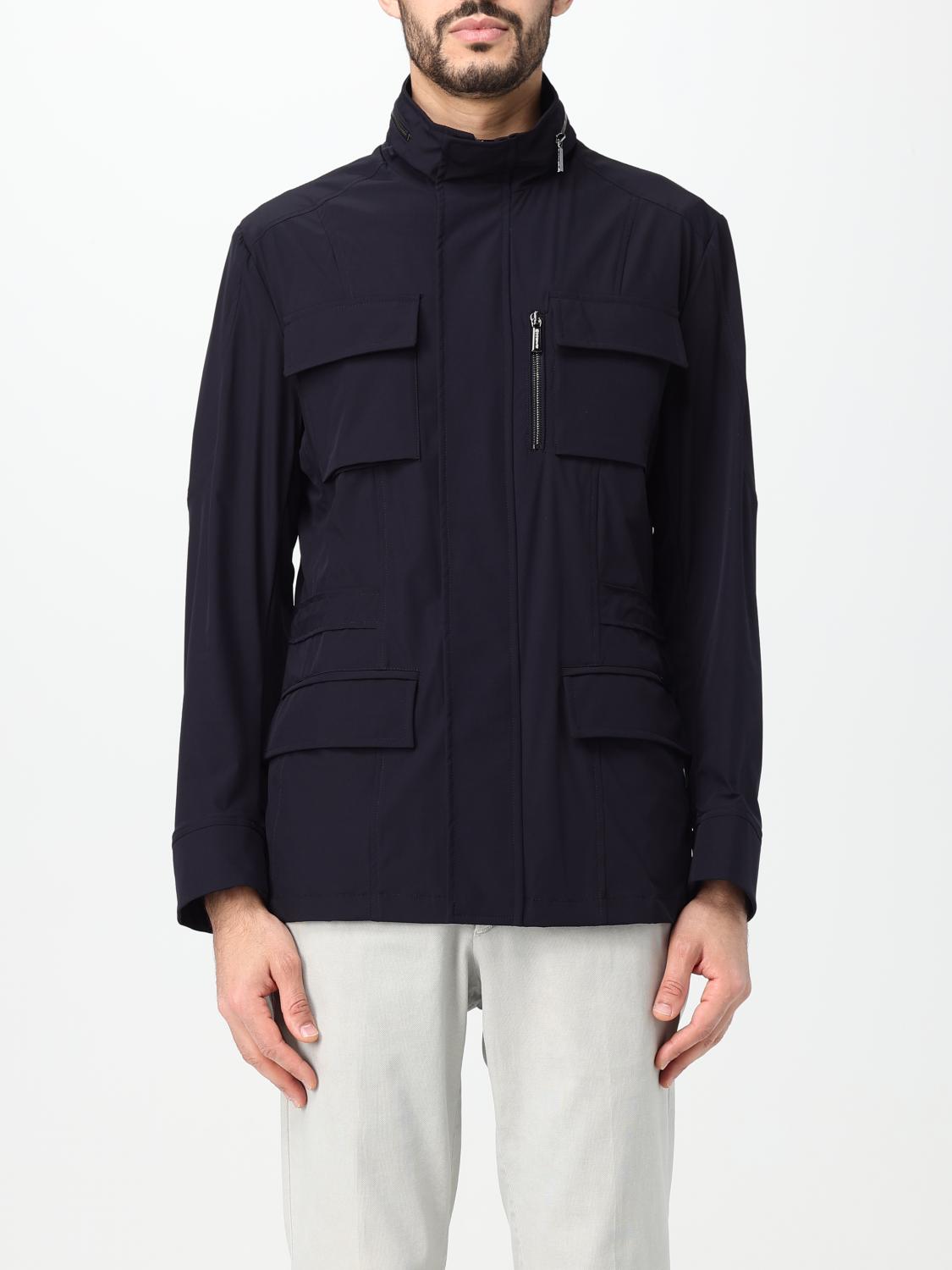MOORER: Coat men - Blue | Moorer jacket MOUGI100038KNU online at GIGLIO.COM