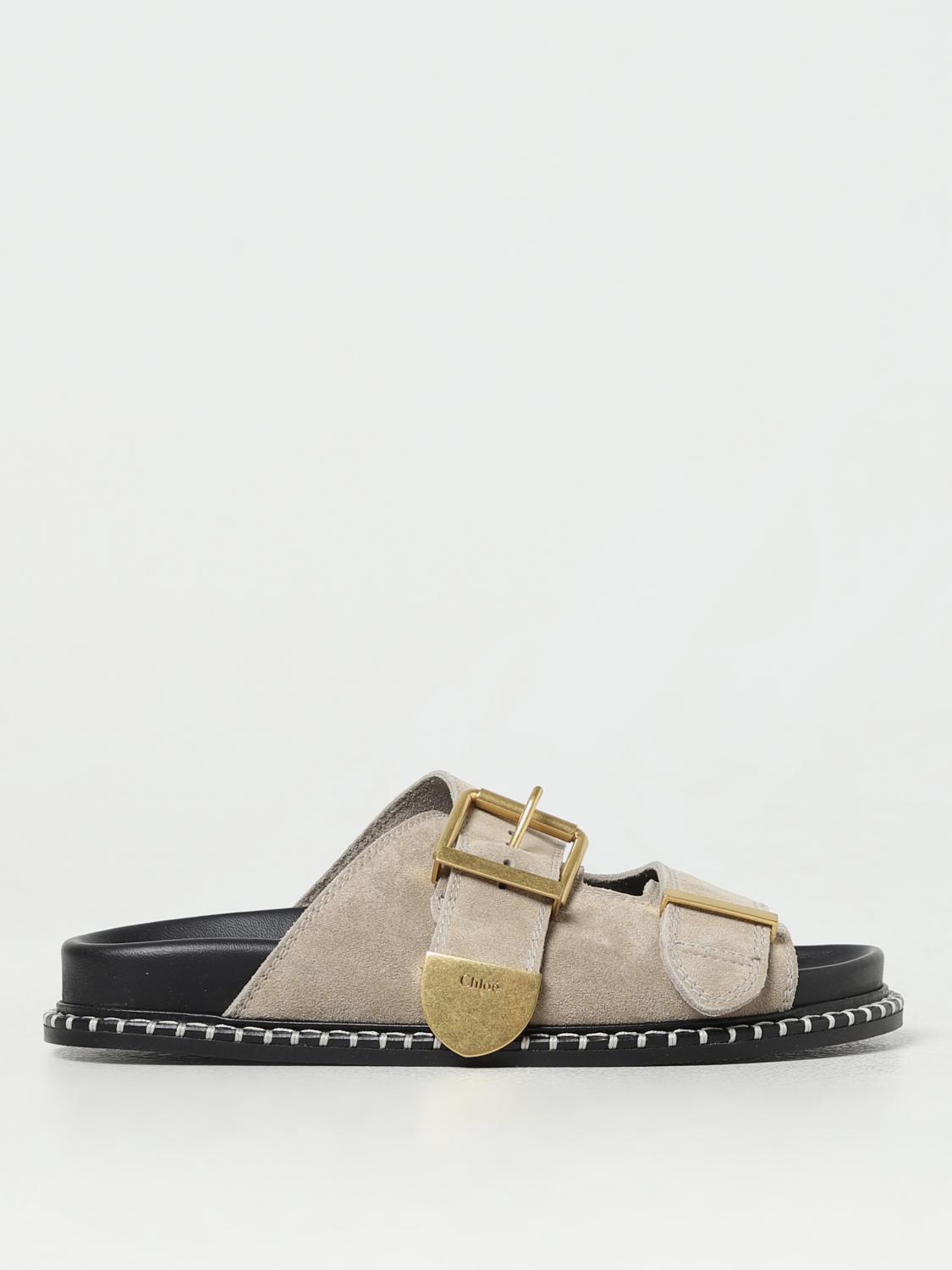 CHLOÉ: Sandalias planas mujer , Gris | Sandali Bassi Chloé C24S981F6 en ...