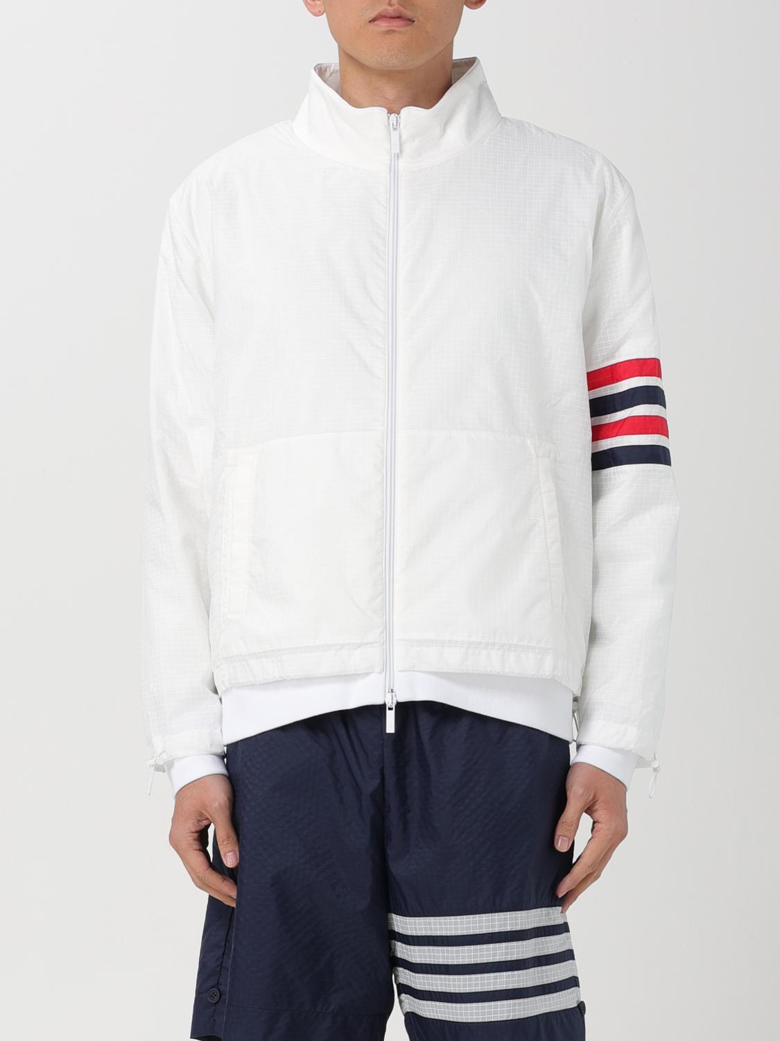 THOM BROWNE: Coat men - White | Thom Browne jacket MJT425AF0517 online ...