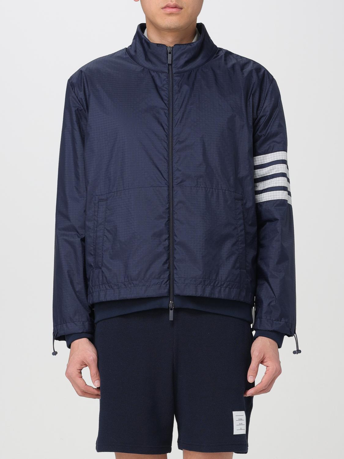 THOM BROWNE: Coat men - Blue | Thom Browne jacket MJT425AF0517 online ...