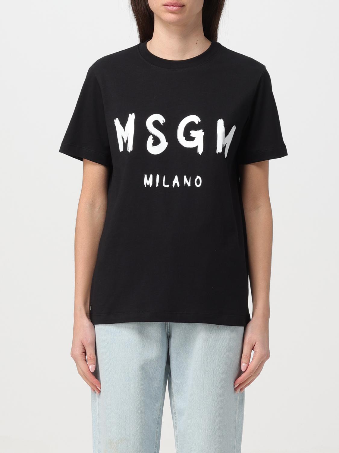 MSGM: T-shirt woman - Black | MSGM t-shirt 2000MDM510200002 online at GIGLIO.COM
