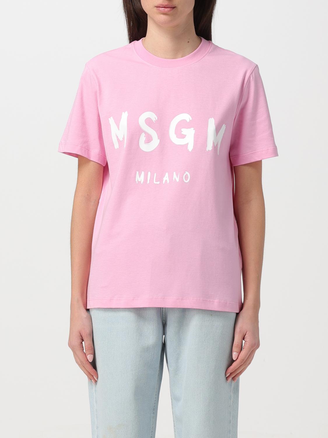 MSGM: T-shirt woman - Pink | MSGM t-shirt 2000MDM510200002 online at GIGLIO.COM