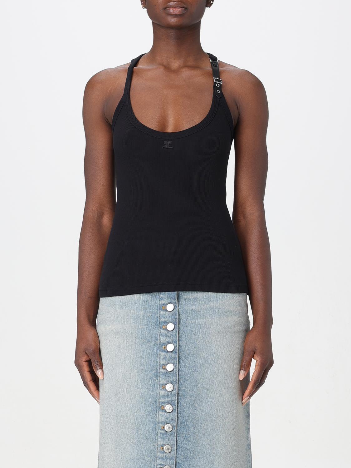 COURRÈGES: Top woman - Black | Courrèges top 124JDE063JS0121 online at ...