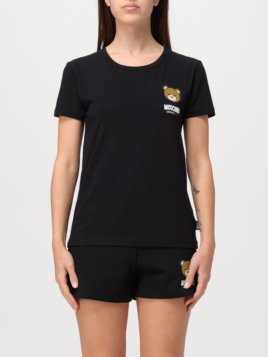 MOSCHINO COUTURE: T-shirt woman - Black | Moschino Couture t-shirt 07884410 online at GIGLIO.COM