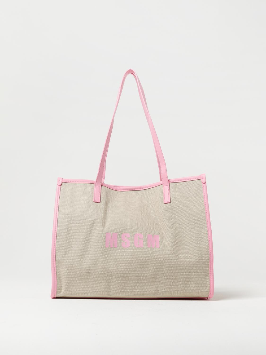 MSGM: Shoulder bag woman - Pink | MSGM tote bags 3641MDZ24598 online at ...