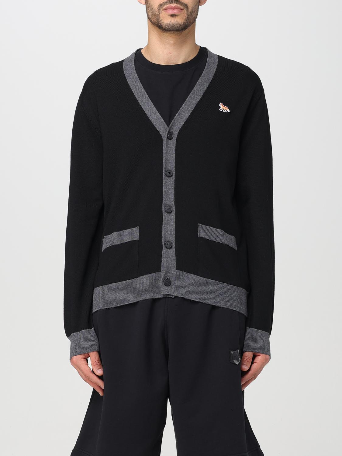 MAISON KITSUNÉ: Sweater men - Black | Maison Kitsuné cardigan ...
