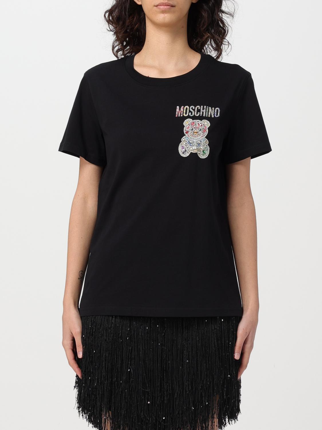 MOSCHINO COUTURE: T-shirt woman - Black | Moschino Couture t-shirt 07085441 online at GIGLIO.COM