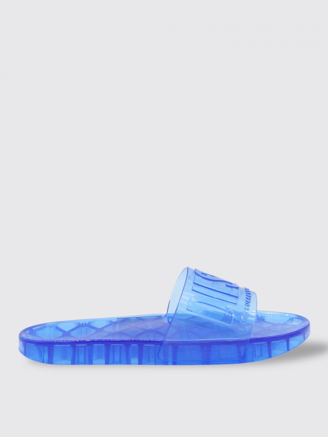 DIESEL: Sandals woman - Blue | Diesel flat sandal Y03067P2570 online at ...