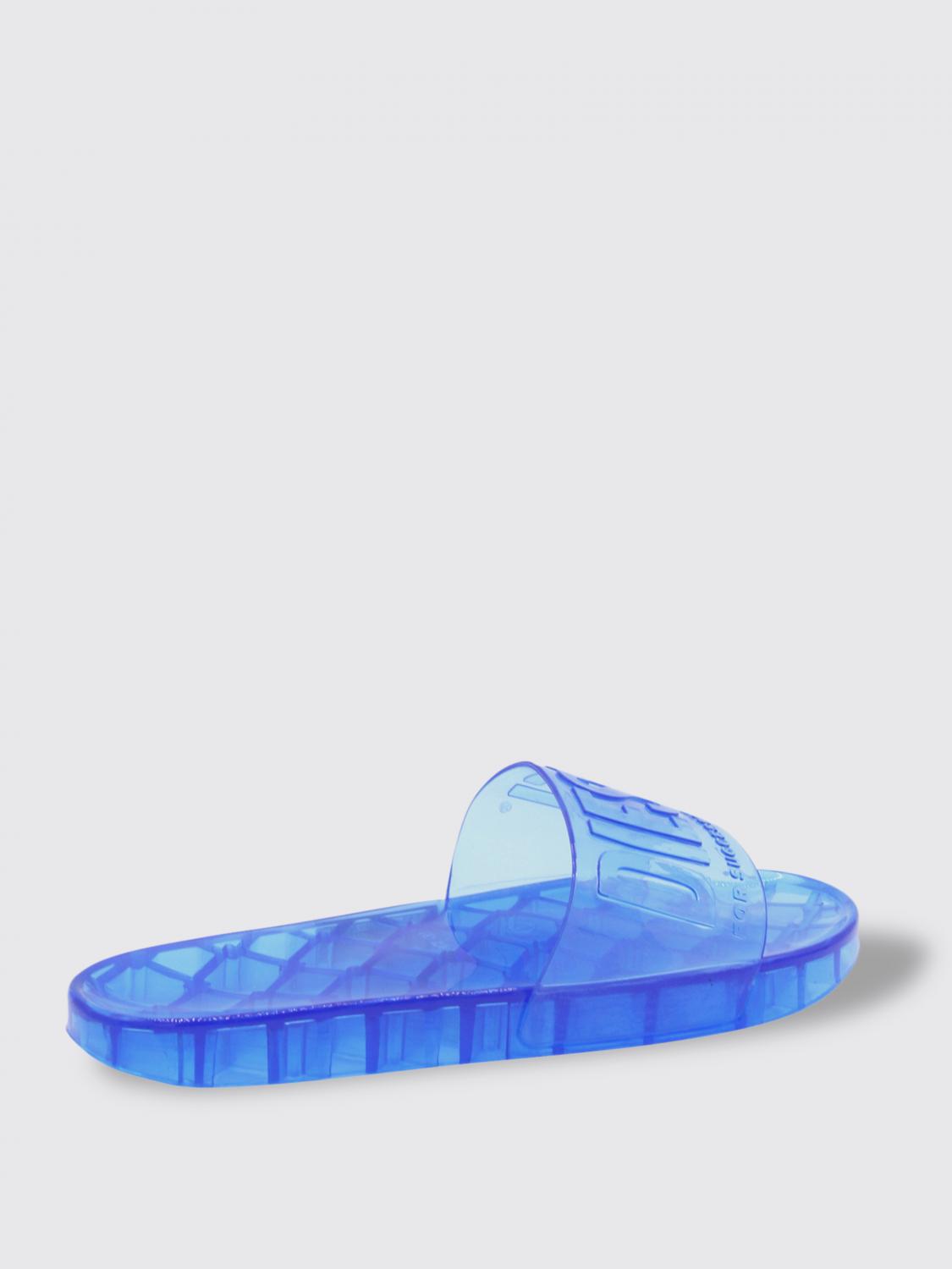 DIESEL: Sandals woman - Blue | Diesel flat sandal Y03067P2570 online at ...