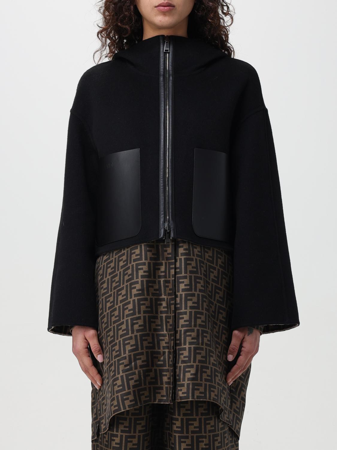 FENDI: Jacket woman - Black | Fendi jacket FJ6993A5HD online at GIGLIO.COM