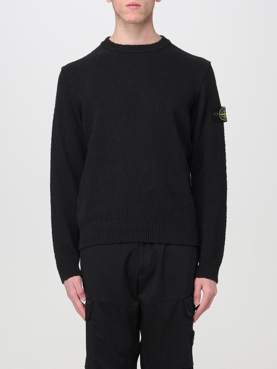 STONE ISLAND: Jumper men - Black | Stone Island jumper 562B1 online at ...