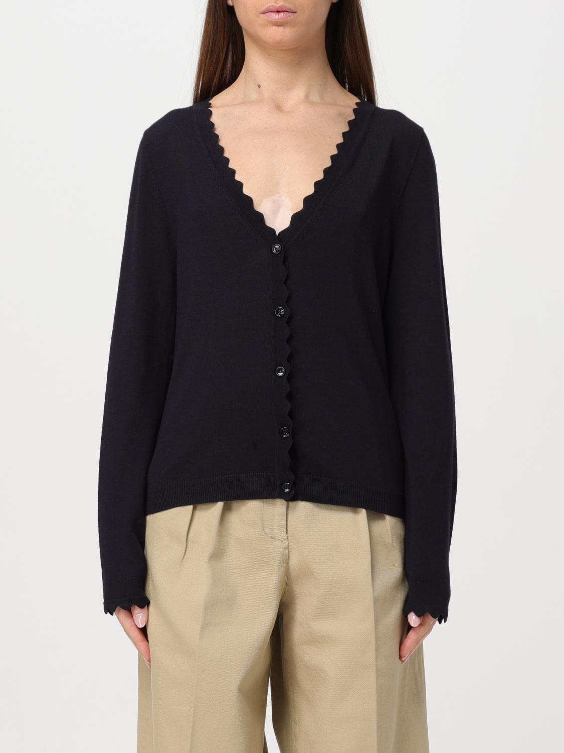 ALLUDE: Cardigan woman - Black | Allude cardigan 64050 online at GIGLIO.COM