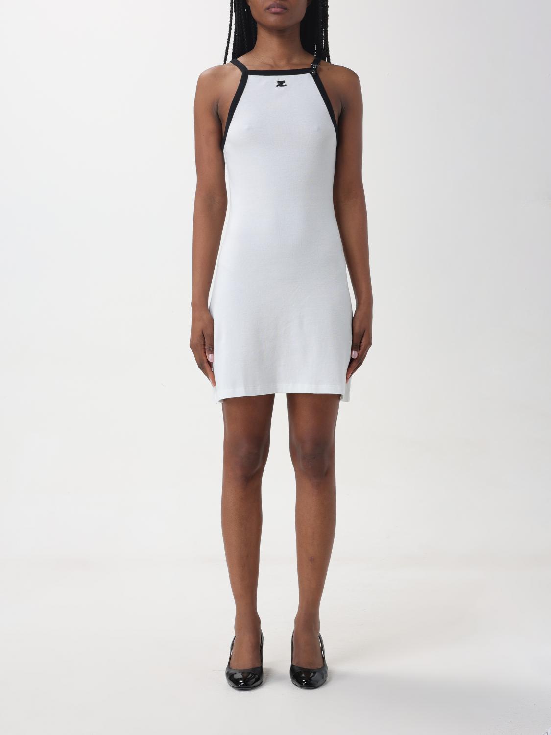 COURRÈGES: Dress woman - White | Courrèges dress 124JR0364JS0070 online ...