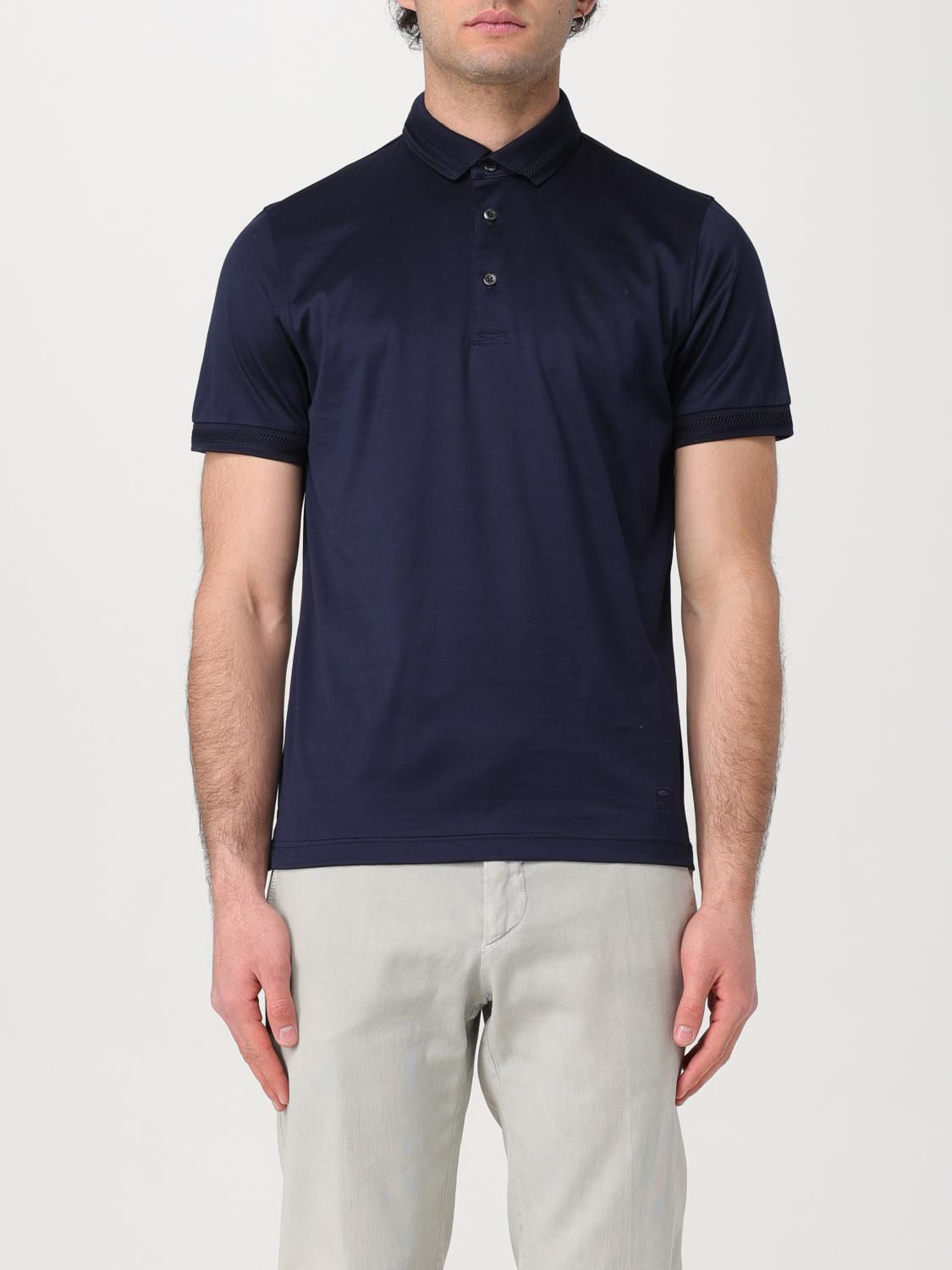 CORNELIANI: Polo shirt men - Blue 1 | Corneliani polo shirt ...