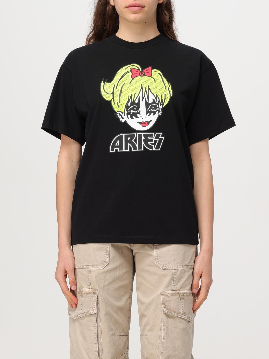 ARIES: T-shirt woman - Black | Aries t-shirt SUAR60005X online at ...
