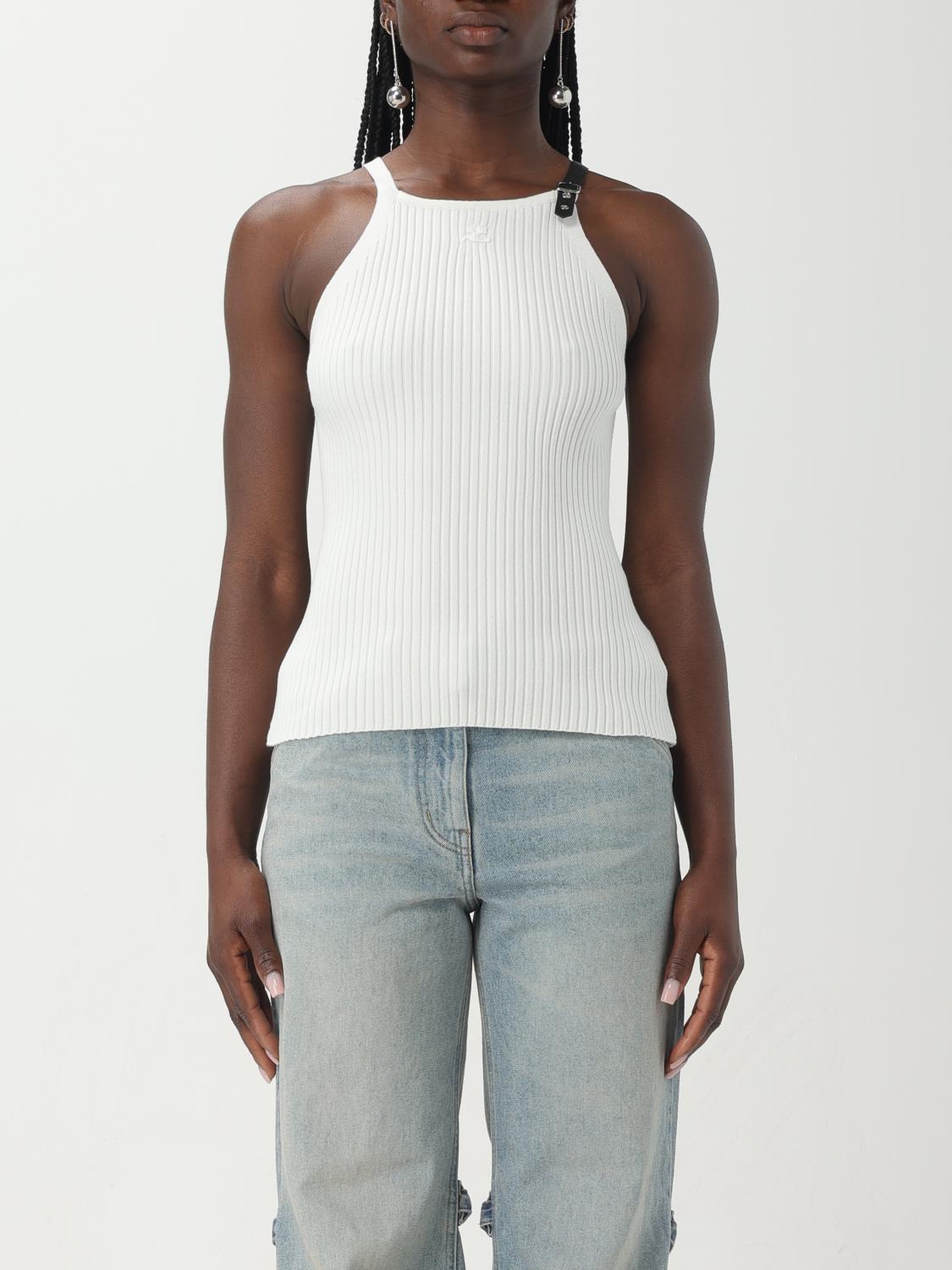 COURRÈGES: Top woman - White | Courrèges top 124MTO240FI0001 online at ...