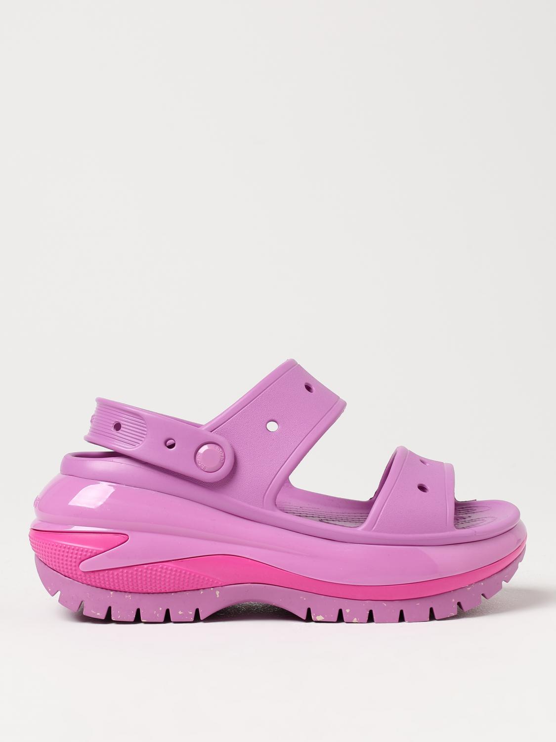 CROCS: Flat sandals woman - Violet | Crocs flat sandal 207989 online at ...