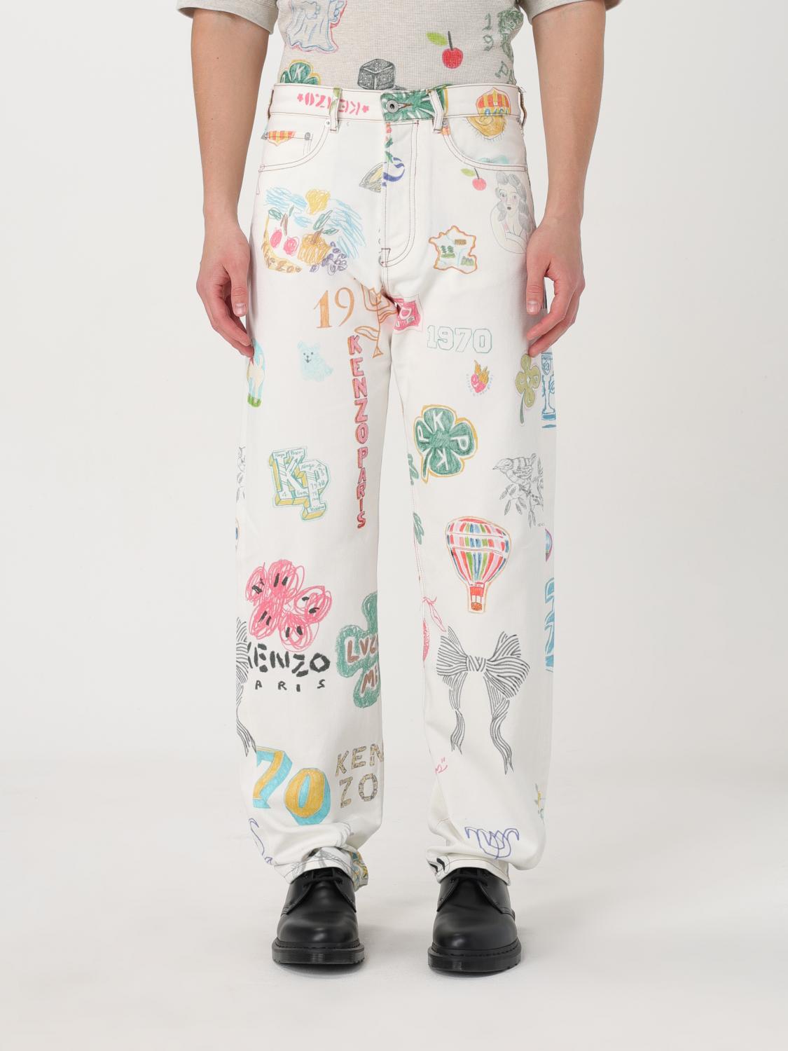 KENZO: Pants men - Multicolor | Kenzo jeans FE55DP3319I3 online at GIGLIO.COM