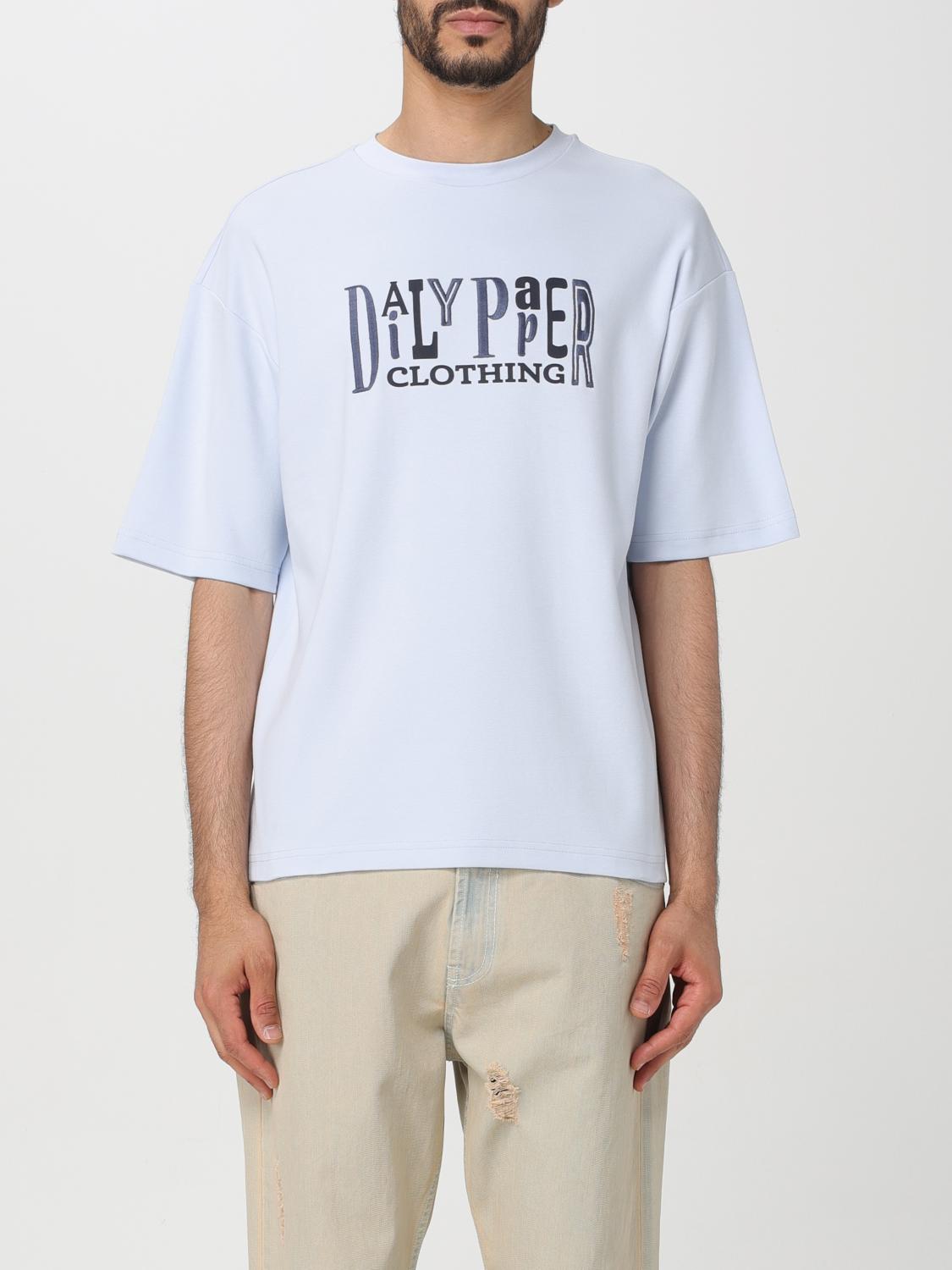 DAILY PAPER: T-shirt men - Sky Blue | Daily Paper t-shirt UNITED TYPE ...