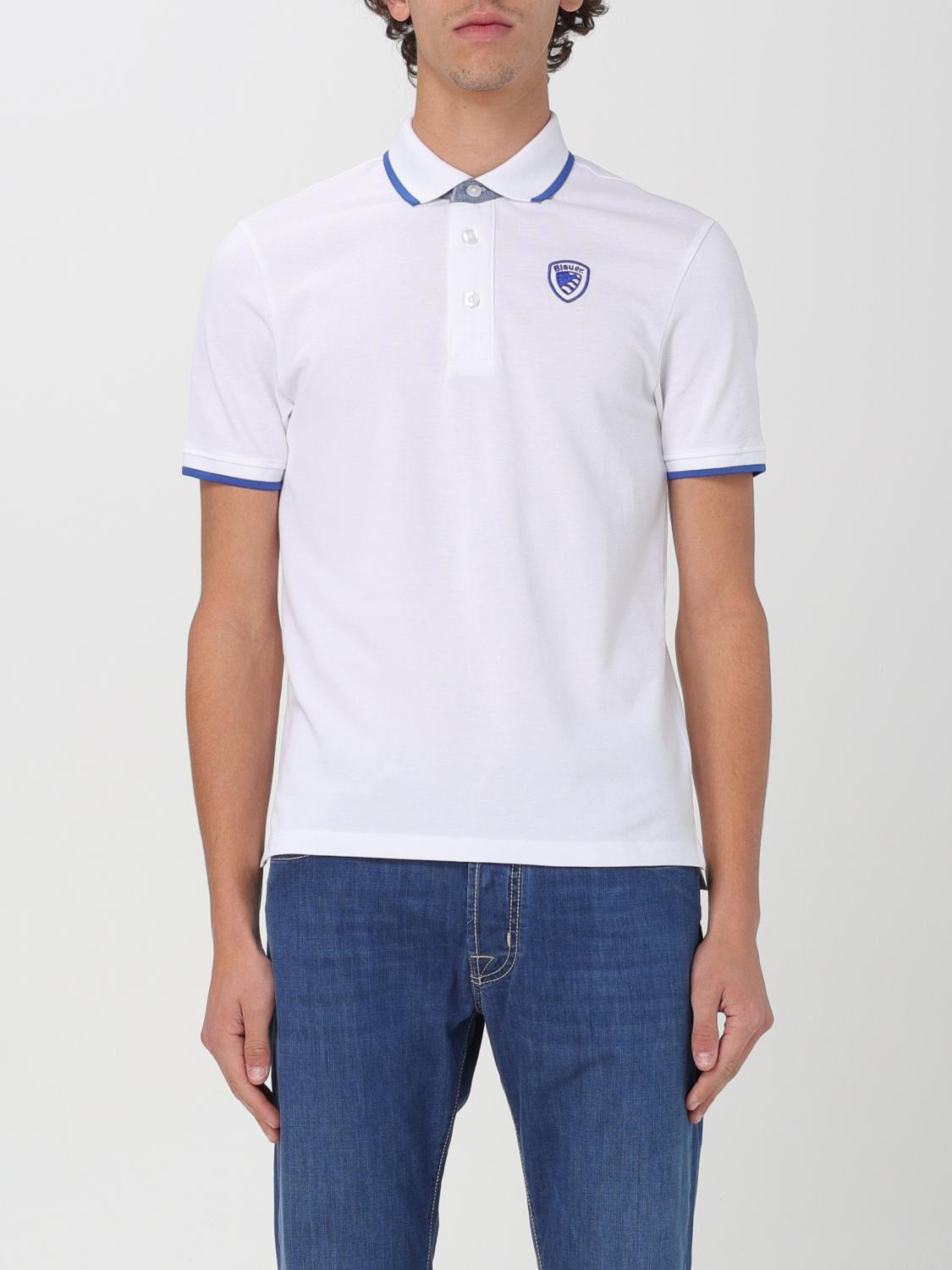 BLAUER: Polo shirt men - White | Blauer polo shirt 24SBLUT02205006817 ...