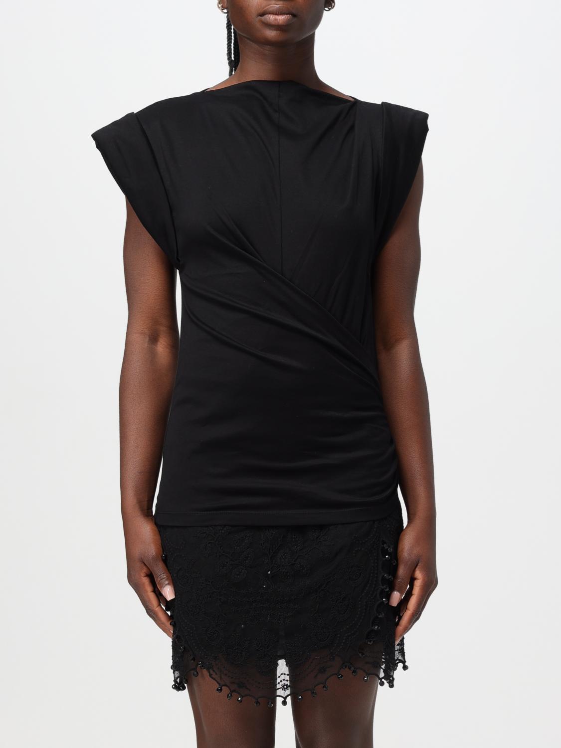 ISABEL MARANT: Top in cotone - Nero | T-Shirt Isabel Marant ...