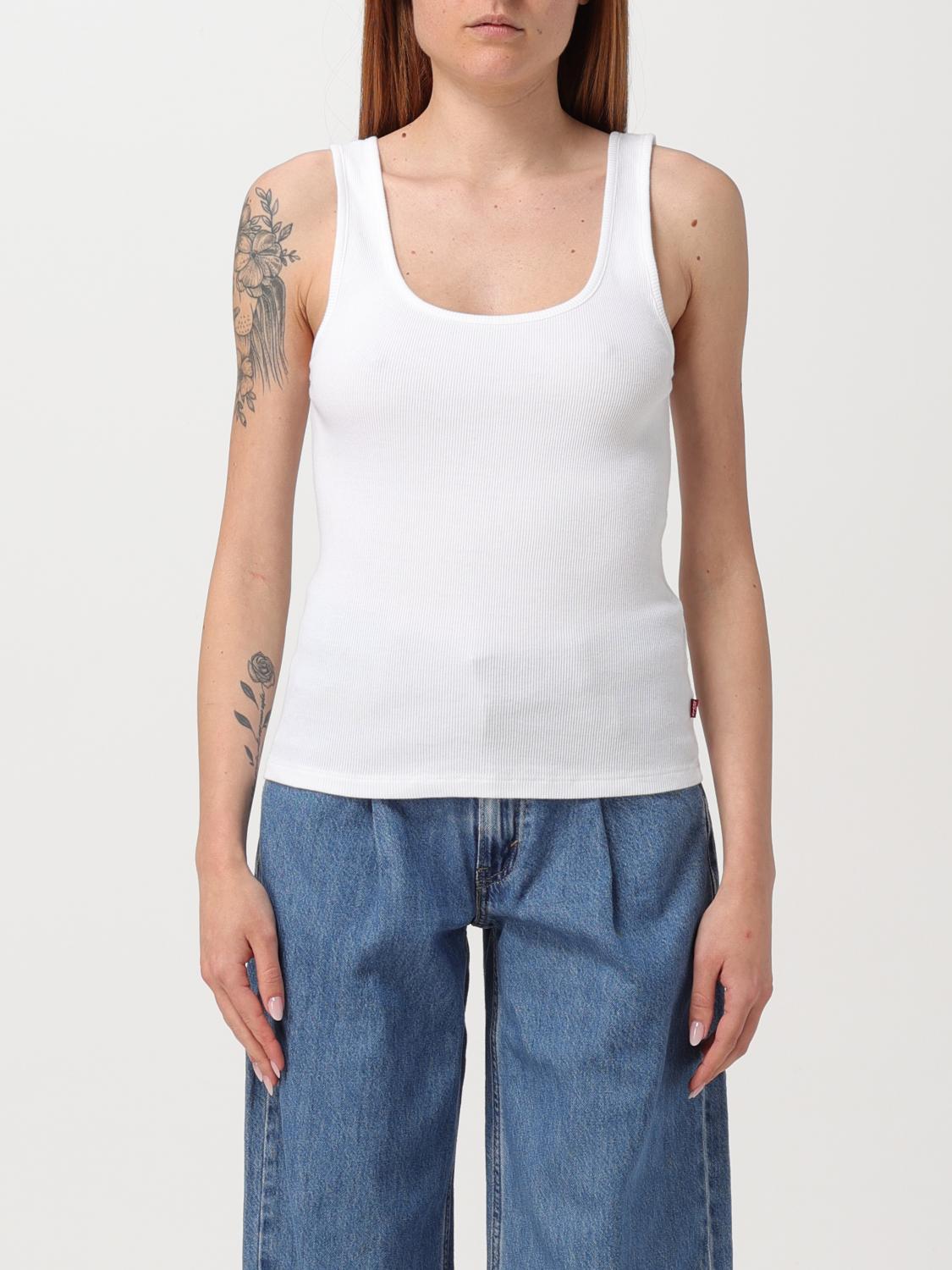 LEVI'S: Canotta in tessuto elasticizzato - Bianco | Top E Bluse Levi's ...