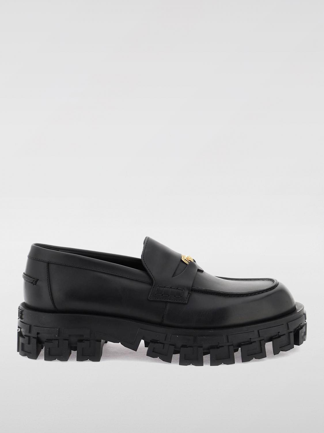 VERSACE: Loafers men - Black | Versace loafers 10105621A05956 online at ...