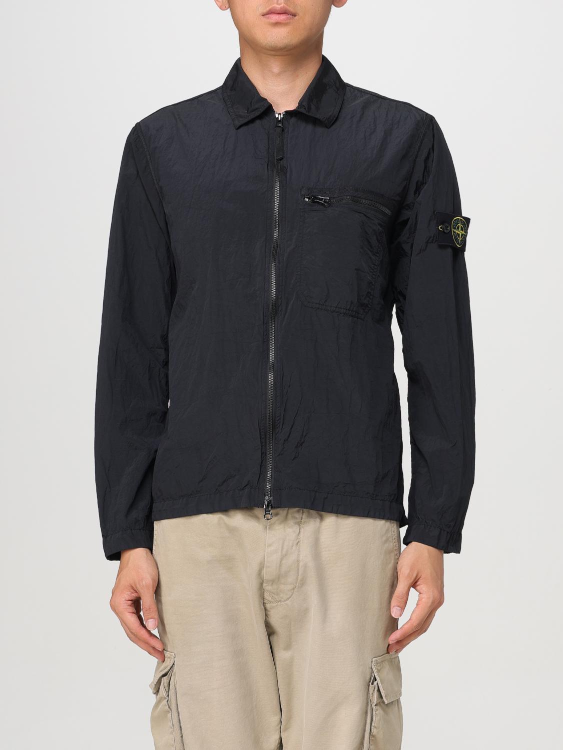 STONE ISLAND: Shirt men - Black | Stone Island shirt 11219 online at ...