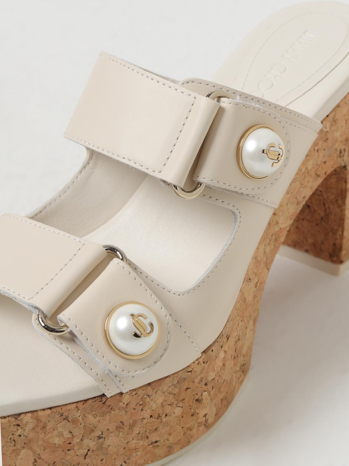 JIMMY CHOO: Heeled sandals woman - White | Jimmy Choo heeled sandals ...