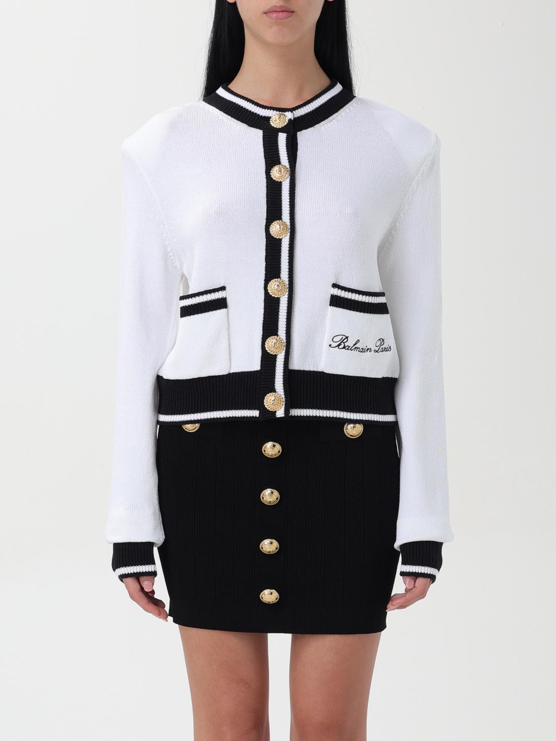BALMAIN: Sweater woman - White | Balmain cardigan DF1KL133KG48 online ...