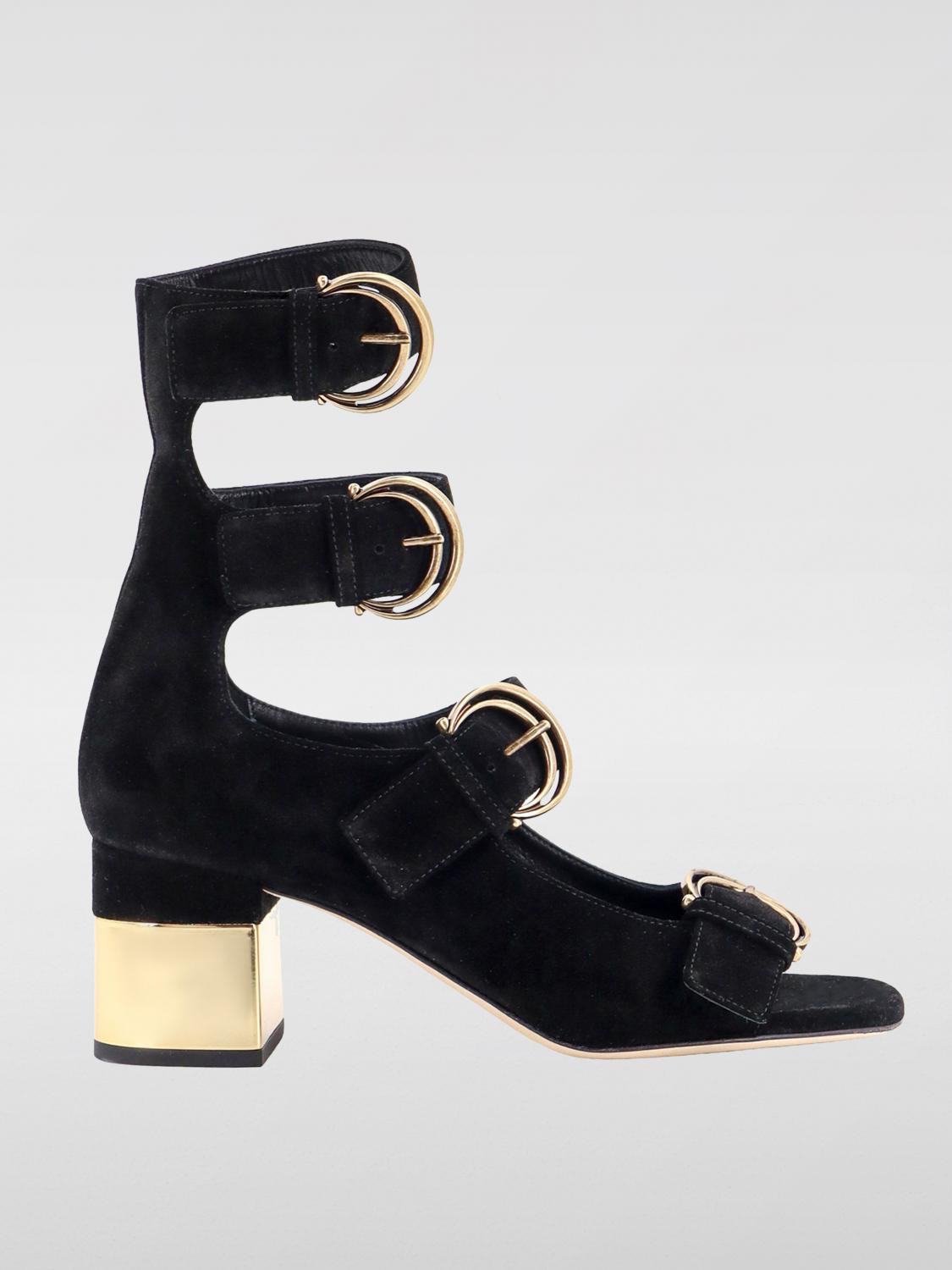 CHLOÉ: Shoes woman - Black | Chloé heeled sandals CHC24A03FLZ online at ...