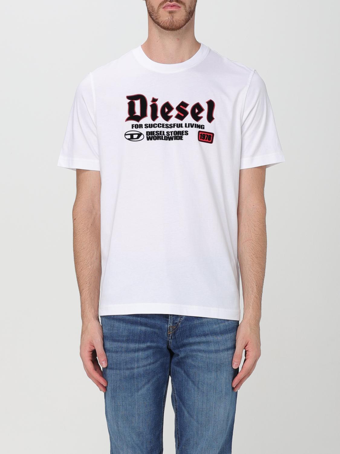 DIESEL: T-shirt men - White | Diesel t-shirt A147890GRAI online at GIGLIO.COM