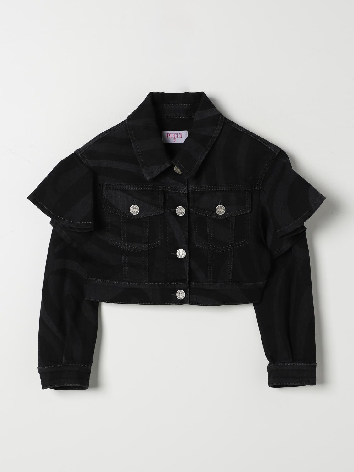 PUCCI: Coat kids - Black | Pucci jacket PV2A04D0097 online at GIGLIO.COM