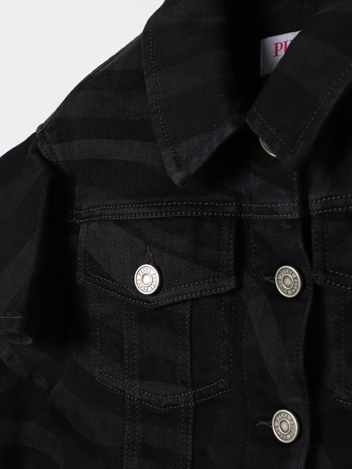 PUCCI: Coat kids - Black | Pucci jacket PV2A04D0097 online at GIGLIO.COM