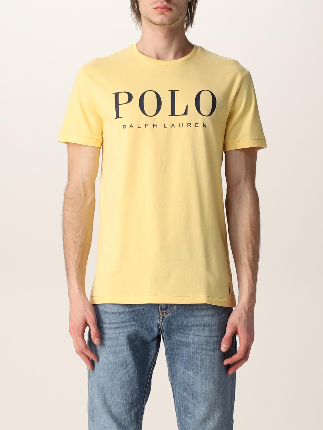 POLO RALPH LAUREN: cotton t-shirt with logo - Yellow | Polo Ralph Lauren t-shirt 710860829 ...