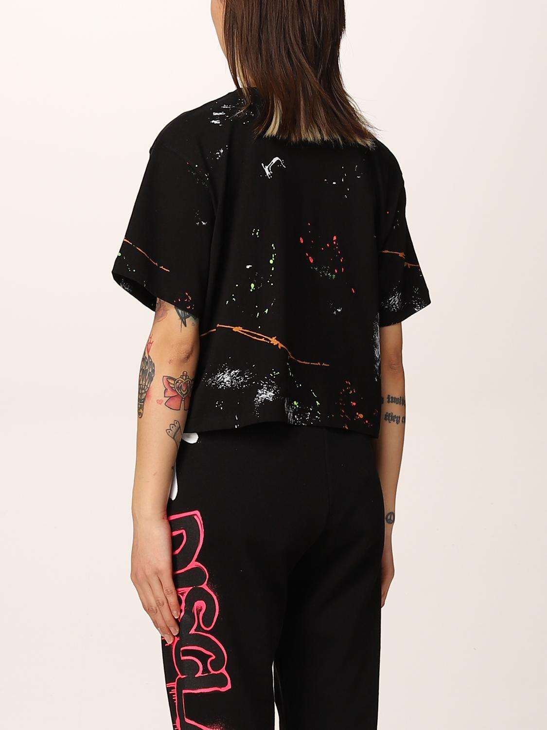 Disclaimer cotton t-shirt with logo - Black | 51690 | GIGLIO.COM