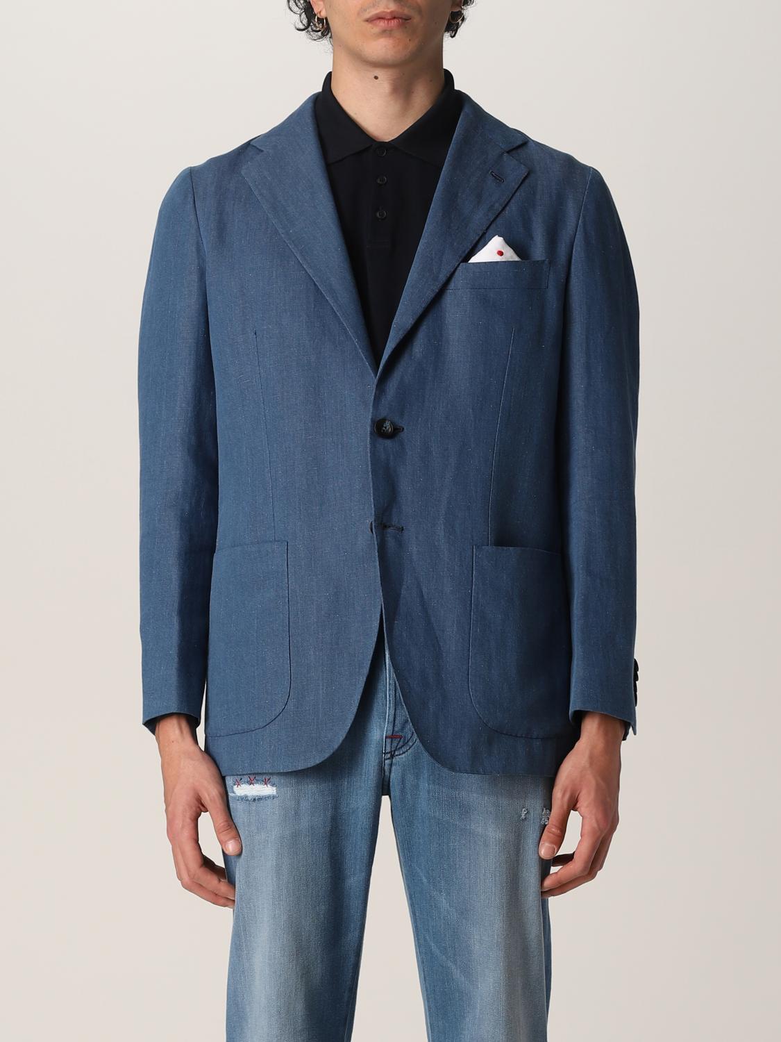 KITON: Giacca uomo - Blue | Blazer Kiton UG81H0800902 online su GIGLIO.COM