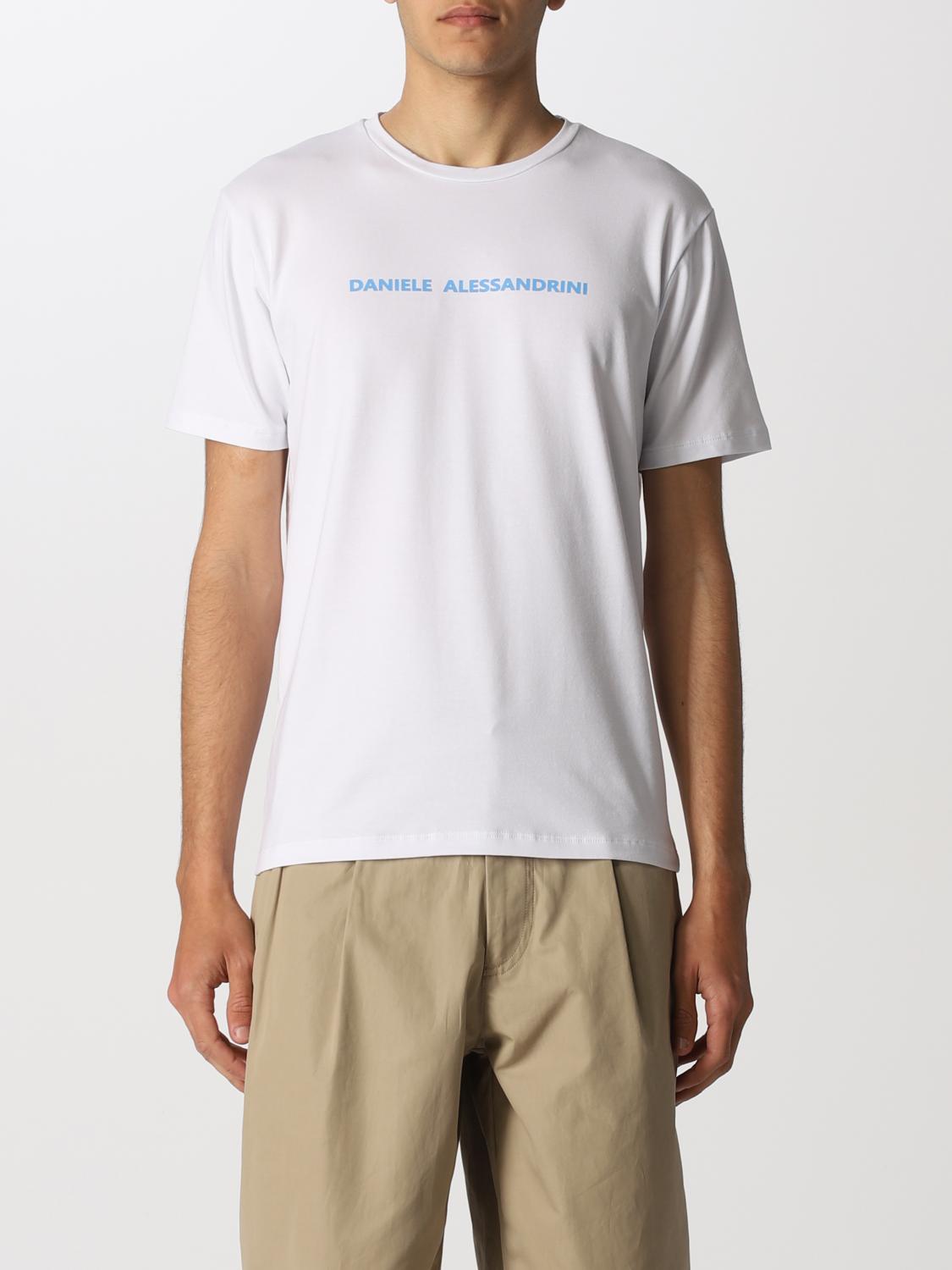 DANIELE ALESSANDRINI: t-shirt with logo - White | Daniele Alessandrini ...