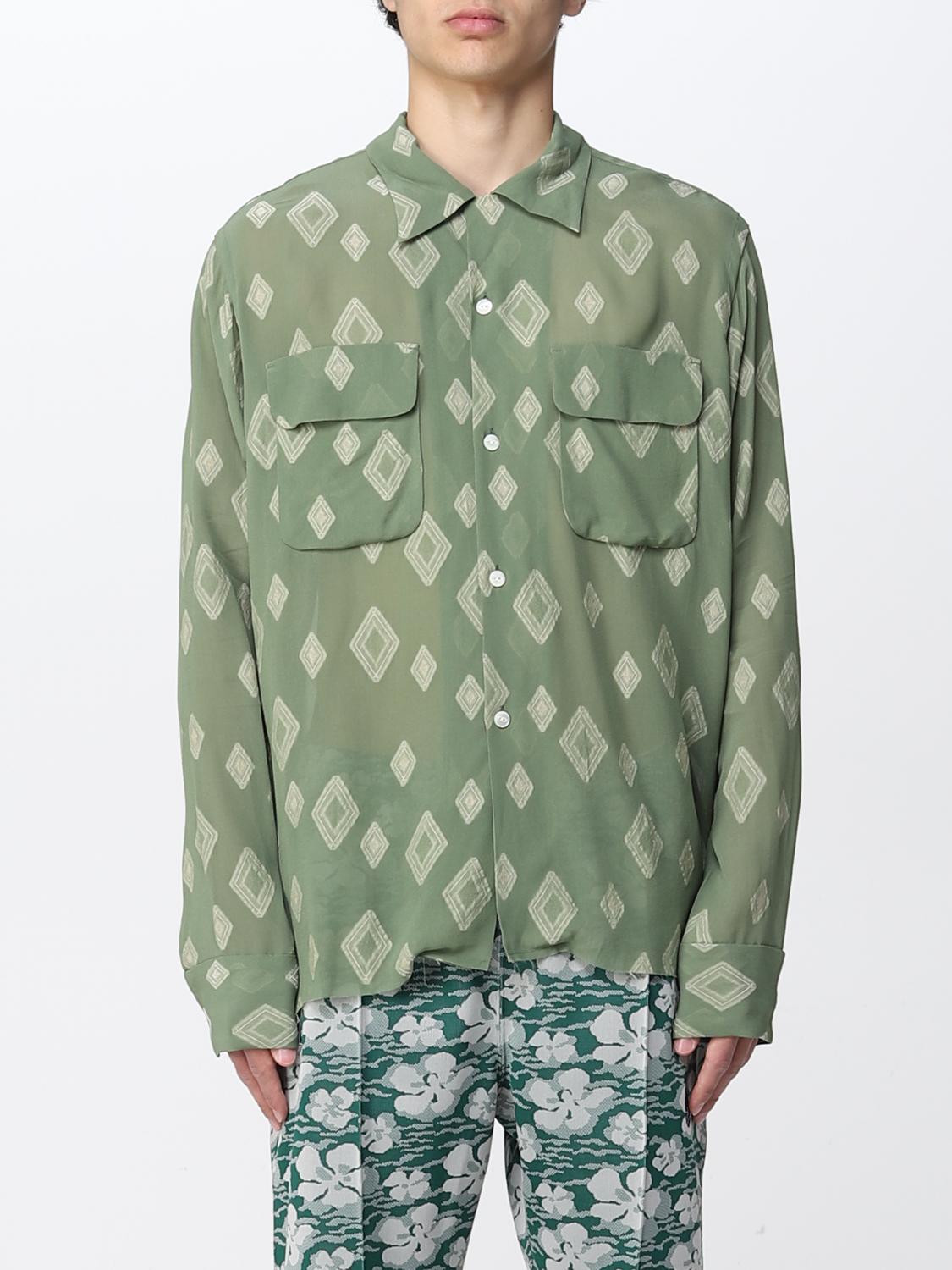 NEEDLES: Shirt men - Green | Needles shirt KP114 online at GIGLIO.COM