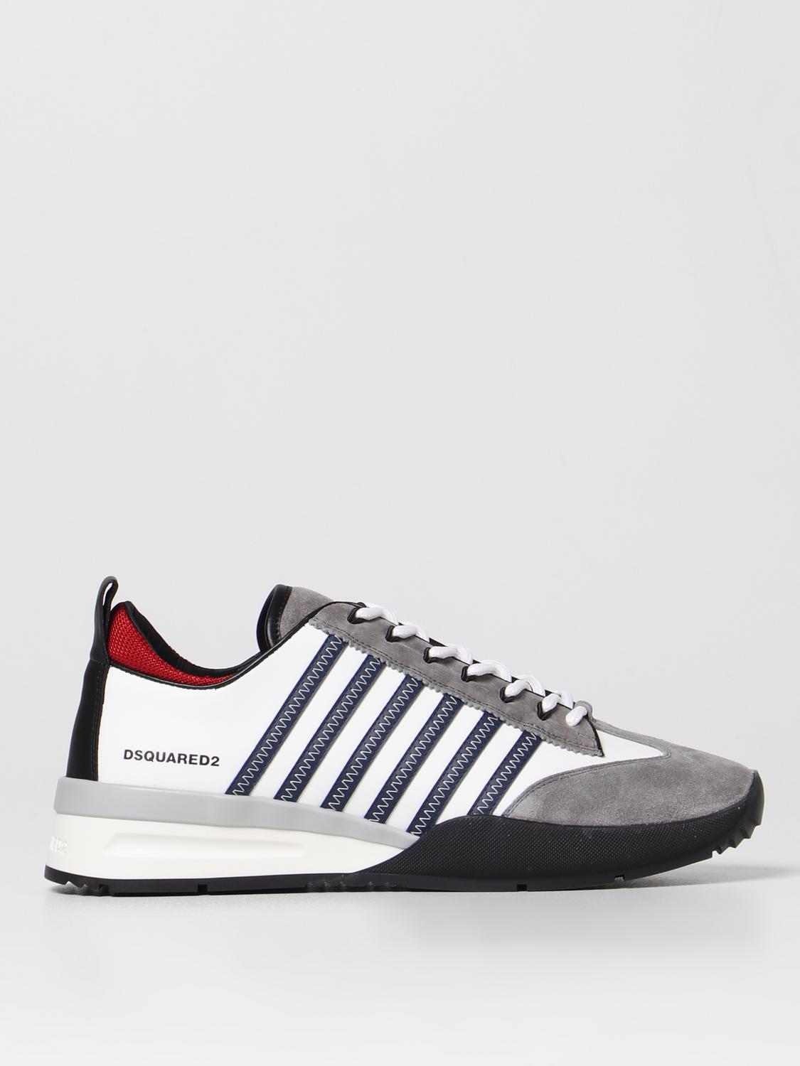 DSQUARED2: Original Legend sneakers in leather and suede - White ...