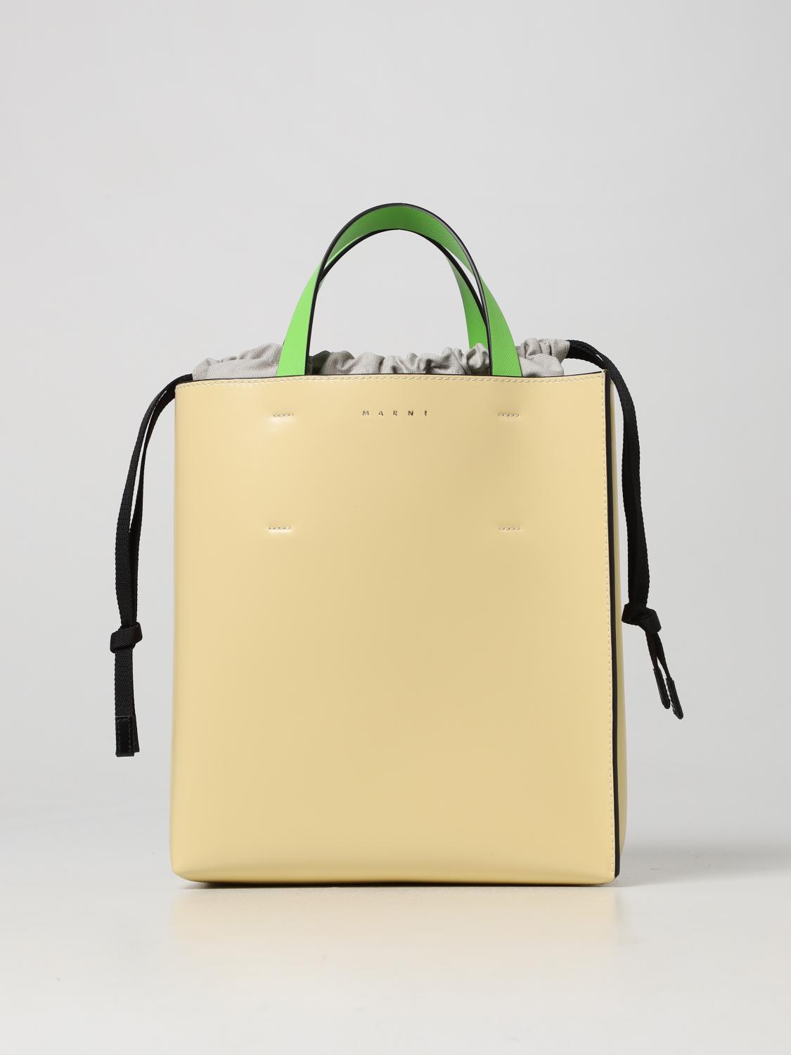 MARNI: Sac cabas femme - Crème | Sac Cabas Marni SHMPV01TY3LV639 en ...
