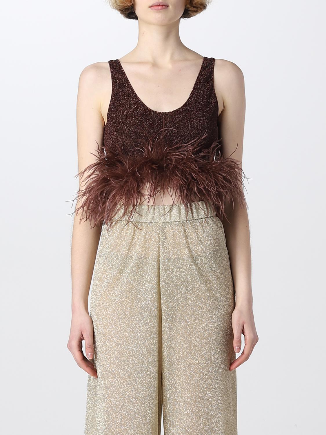 OSÉREE: Top woman Oseree - Brown | Oséree top LMS238 online at GIGLIO.COM