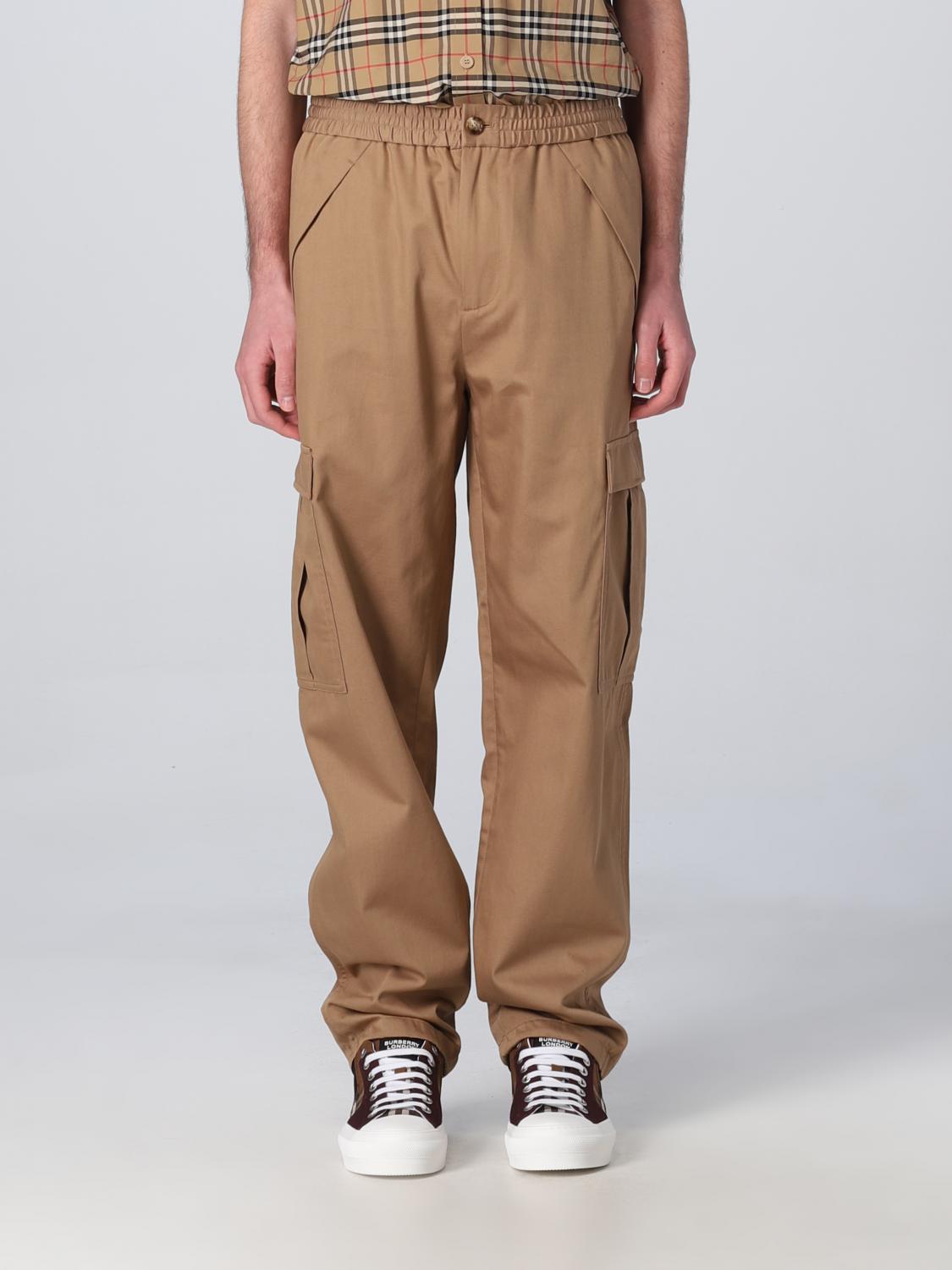 BURBERRY: cotton trousers - Camel | Burberry pants 8064056 online at ...