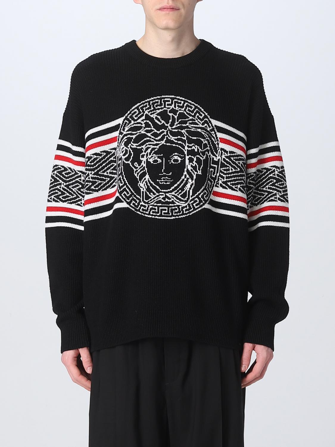 VERSACE: wool pullover - Black | Versace sweater 10079811A05695 online ...