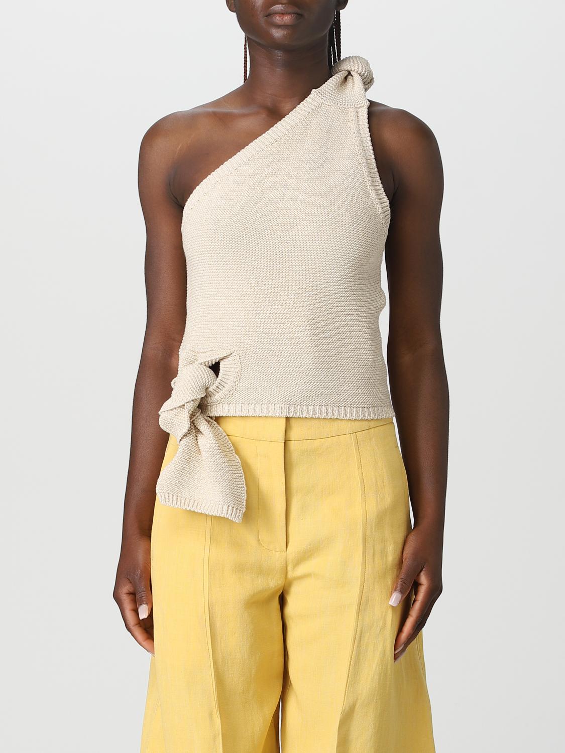 JACQUEMUS: Top woman - Ivory | Jacquemus top 23E231KN1762281 online at ...