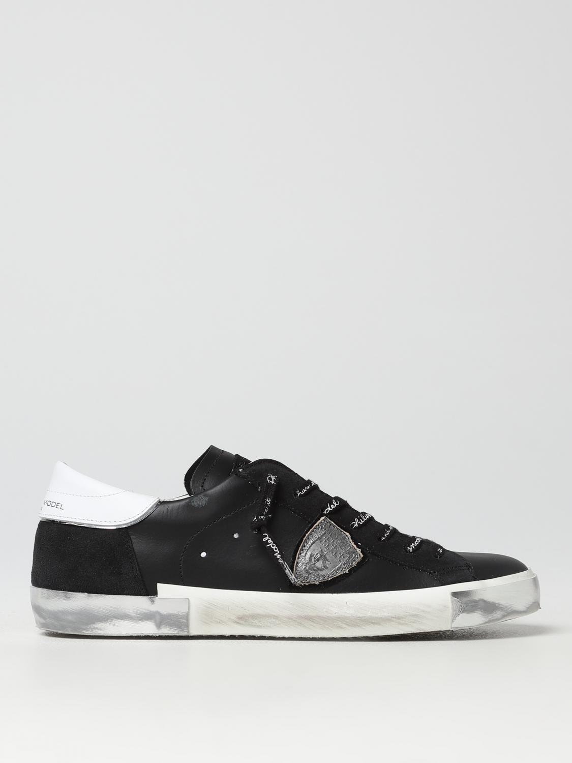 PHILIPPE MODEL: Sneakers Prsx in pelle - Nero | Sneakers Philippe Model ...