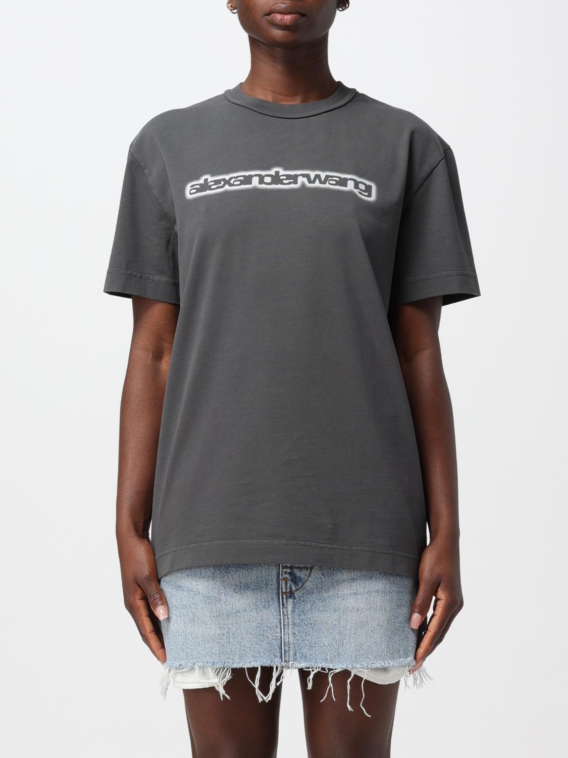 ALEXANDER WANG: T-shirt woman - Grey | Alexander Wang t-shirt UCC2241692 online at GIGLIO.COM